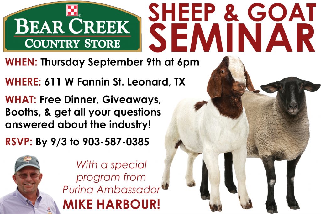 Sheep & Goat Seminar - Bear Creek Country Store